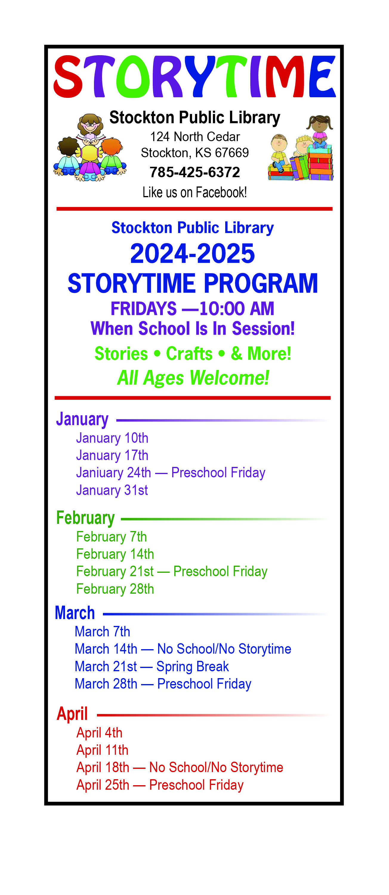 Library Storytime Program schedule for the new year | Sentinel-Times